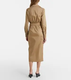 Max Mara Beta Cotton-blend Satin Wrap Dress - Beige