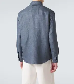 Zegna Cashmere, Linen And Silk Overshirt - Blue