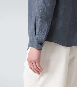 Zegna Cashmere, Linen And Silk Overshirt - Blue