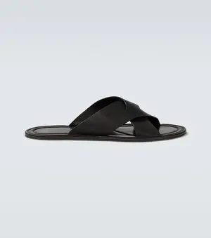 THE ROW Malick Cross Leather Sandals
