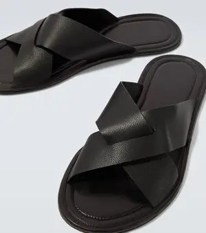 THE ROW Malick Cross Leather Sandals