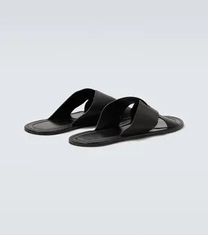 THE ROW Malick Cross Leather Sandals