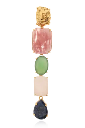 Balmain Clip-on Earrings With Gemstones - Gold