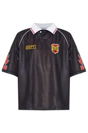 GALLERY DEPT. Polo Shirt With Flame Patches And Geometric Motifs
