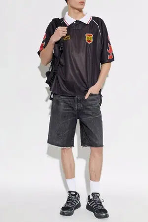 GALLERY DEPT. Polo Shirt With Flame Patches And Geometric Motifs