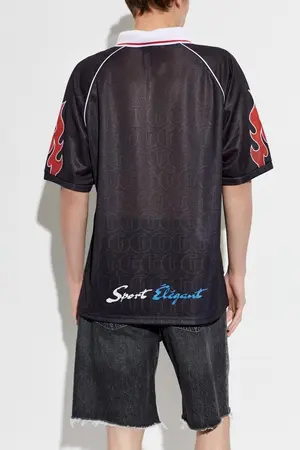 GALLERY DEPT. Polo Shirt With Flame Patches And Geometric Motifs