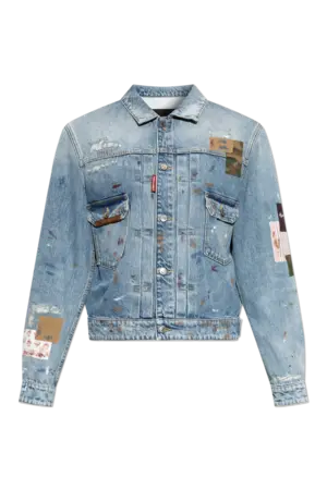 Dsquared2 Denim Jacket With Vintage Effect - Blue