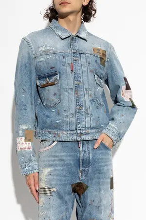 Dsquared2 Denim Jacket With Vintage Effect - Blue