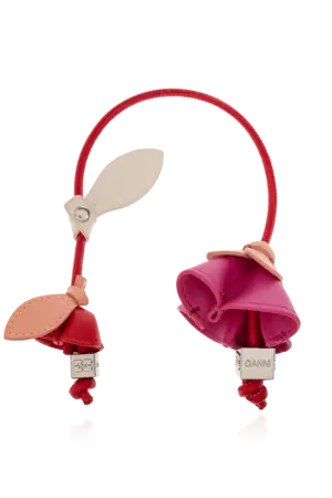 GANNI Bag Charm With Floral Motif - Red