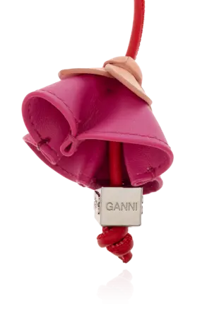 GANNI Bag Charm With Floral Motif - Red