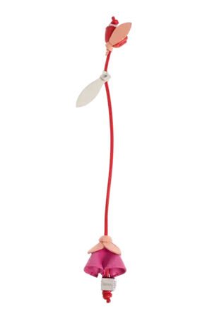 GANNI Bag Charm With Floral Motif - Red
