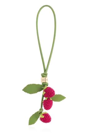 GANNI Raspberry Motif Bag Pendant - Green