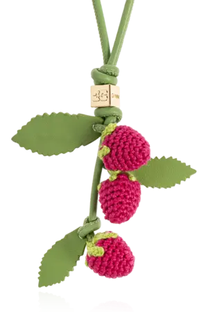 GANNI Raspberry Motif Bag Pendant - Green