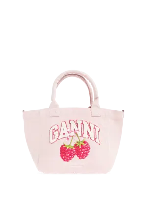 GANNI Logo Shopper Bag - Pink