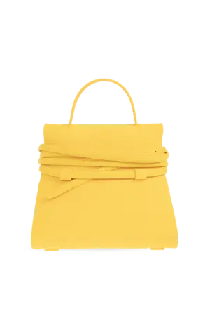 Moschino Handbag With Embossed Logo - Yellow