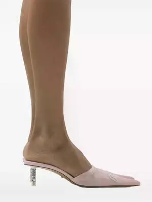 Gcds Logo-embroidered Pointed Toe Mules