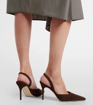 Manolo Blahnik Borelapla Slingback Pumps - Brown