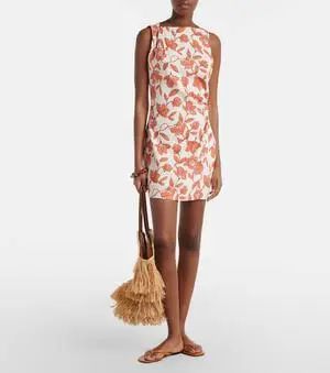 SIR. Floral Linen-blend Mini Dress - White