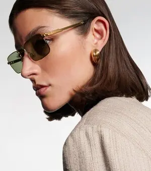 Bottega Veneta Rectangle Sunglasses - Gold