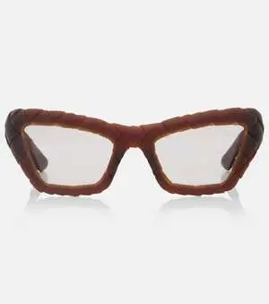Bottega Veneta Knot Intrecciato Cat-eye Sunglasses - Brown