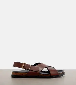 THE ROW Buckled Leather Sandals - Brown