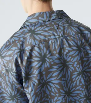 Prada Printed Cotton And Silk Bowling Shirt - Grey