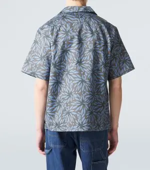 Prada Printed Cotton And Silk Bowling Shirt - Grey