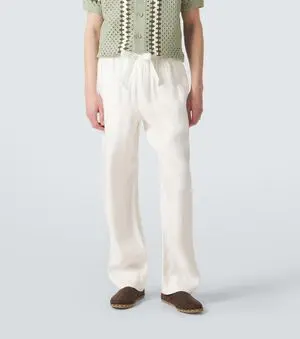 Frescobol Carioca Luan Linen-blend Straight Pants - White