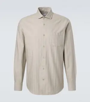 Frescobol Carioca Emilio Herringbone Denim Shirt - Green