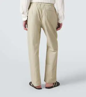 Frescobol Carioca Rocha Cotton Twill Wide-leg Pants - Green