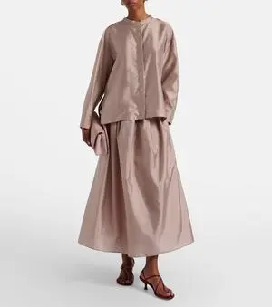 Max Mara Racconto Satin Shirt - Pink