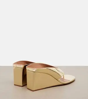 Alaïa Cube Wedge Thong Sandals