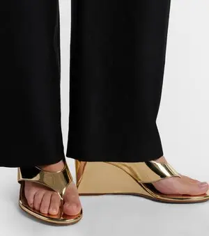 Alaïa Cube Wedge Thong Sandals