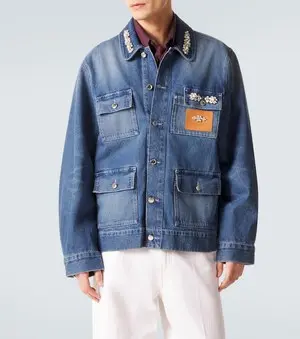 Simone Rocha Embellished Denim Trucker Jacket