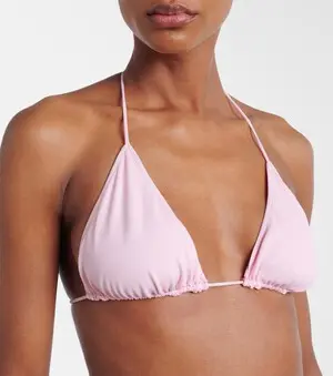 Jacquemus Beaded Bikini Top - Pink