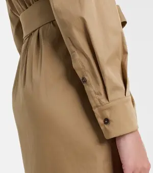 Max Mara Beta Cotton-blend Satin Wrap Dress - Beige