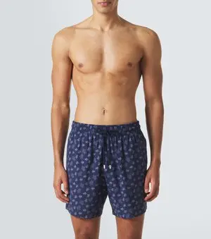 Vilebrequin Printed Wool Swim Trunks - Blue