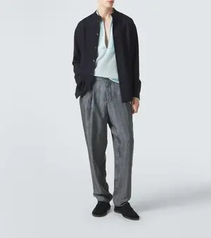 Giorgio Armani Pleated Printed Tapered Trousers