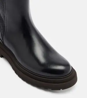 Brunello Cucinelli Monili Leather Chelsea Boots