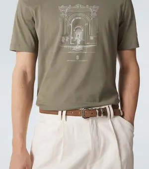 Brunello Cucinelli Printed Cotton Jersey T-shirt