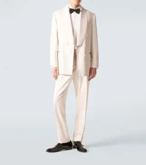 Brunello Cucinelli Silk Straight Leg Pants - White