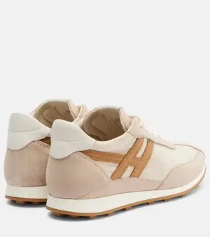 Hogan H699 Suede-trimmed Canvas Sneakers