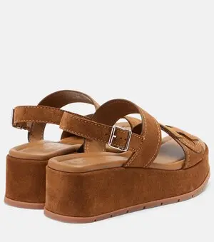 Hogan H703 Suede Platform Sandals