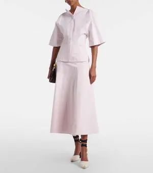 Jacquemus Triangle Cotton Poplin Midi Skirt