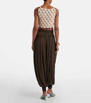 Balmain Shirred Jersey Balloon Trousers