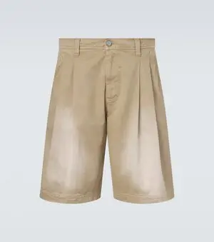 ERL Pleated Cotton-blend Bermuda Shorts