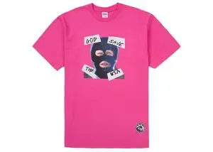 Supreme God Save Us Tee Shirt - Fuchsia
