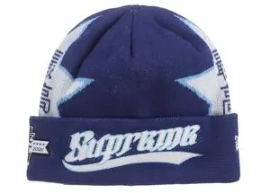 Supreme New Era Stars Beanie - Navy Blue