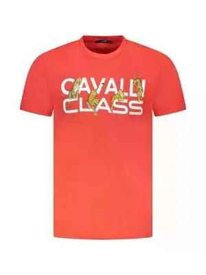 Roberto Cavalli Cheetah-print Logo-print T-shirt - Red