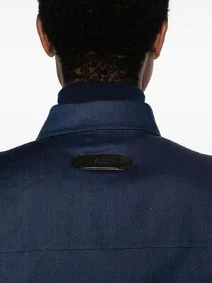 Brioni Linen And Wool Blouson Jacket - Blue